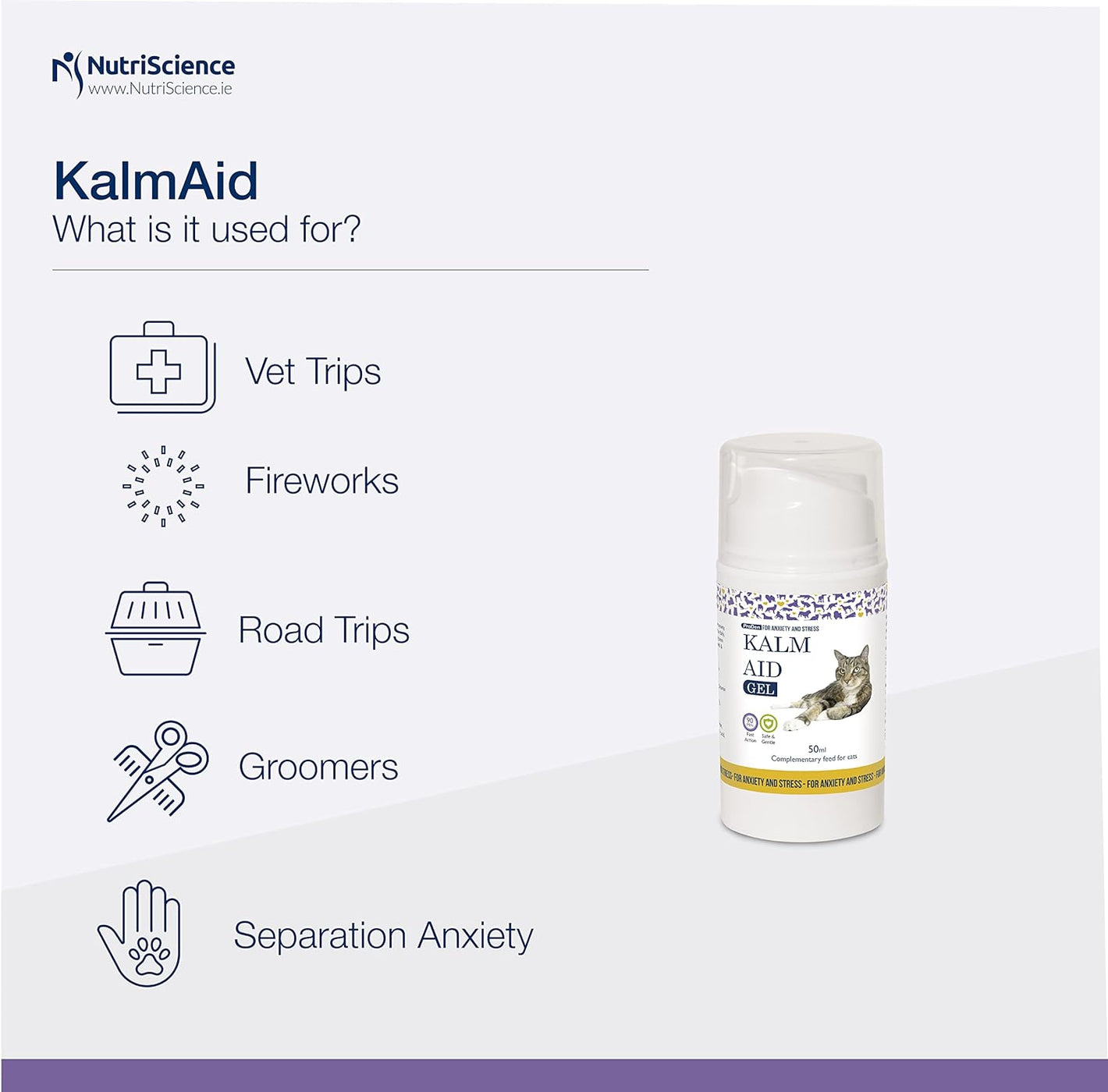Kalm Aid Cat Gel - Complemento calmante em gel para gatos, 50 ml ...
