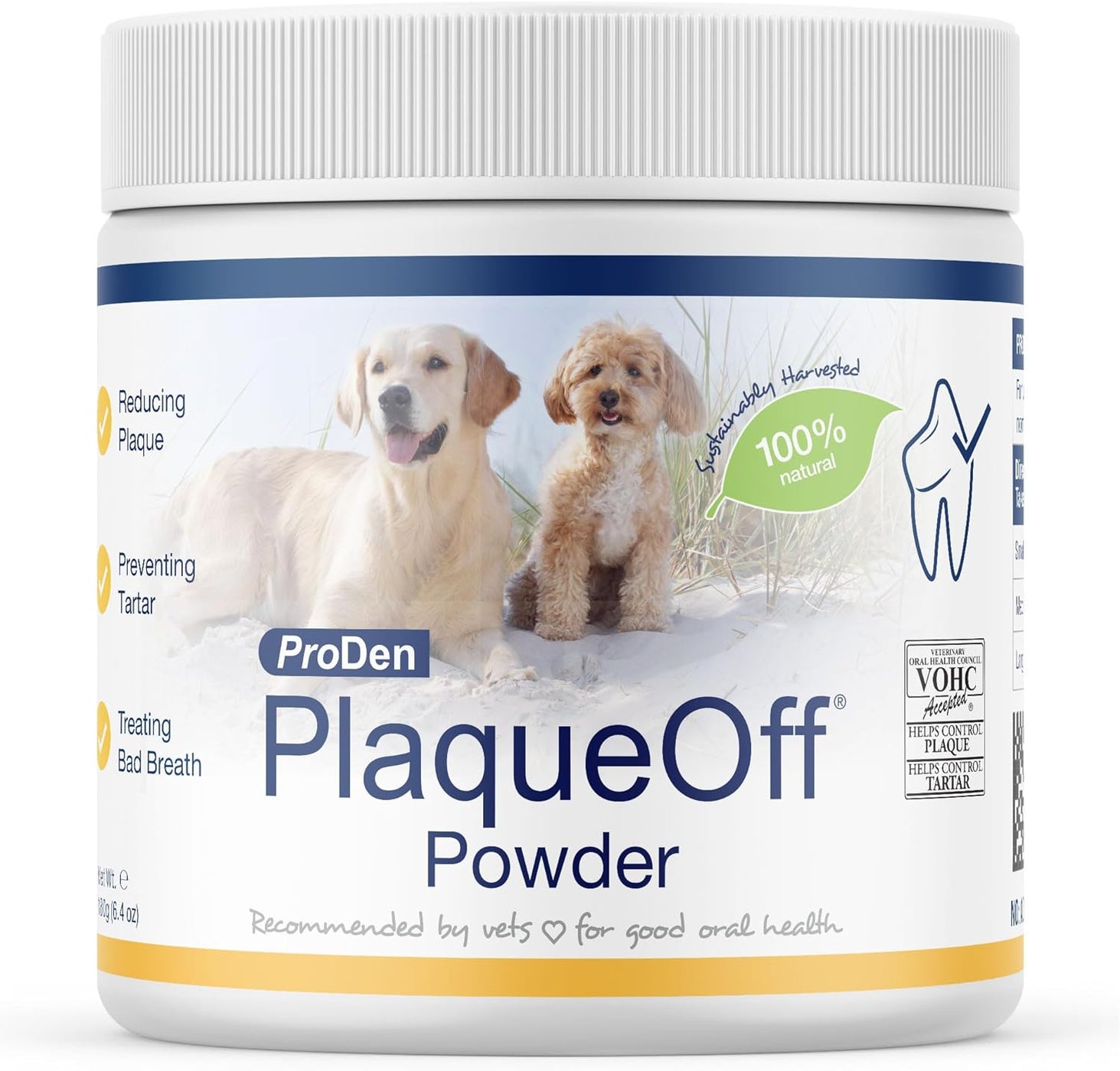 ProDen PlaqueOff Powder - pó para cães e gatos, para mau hálito, placa ...